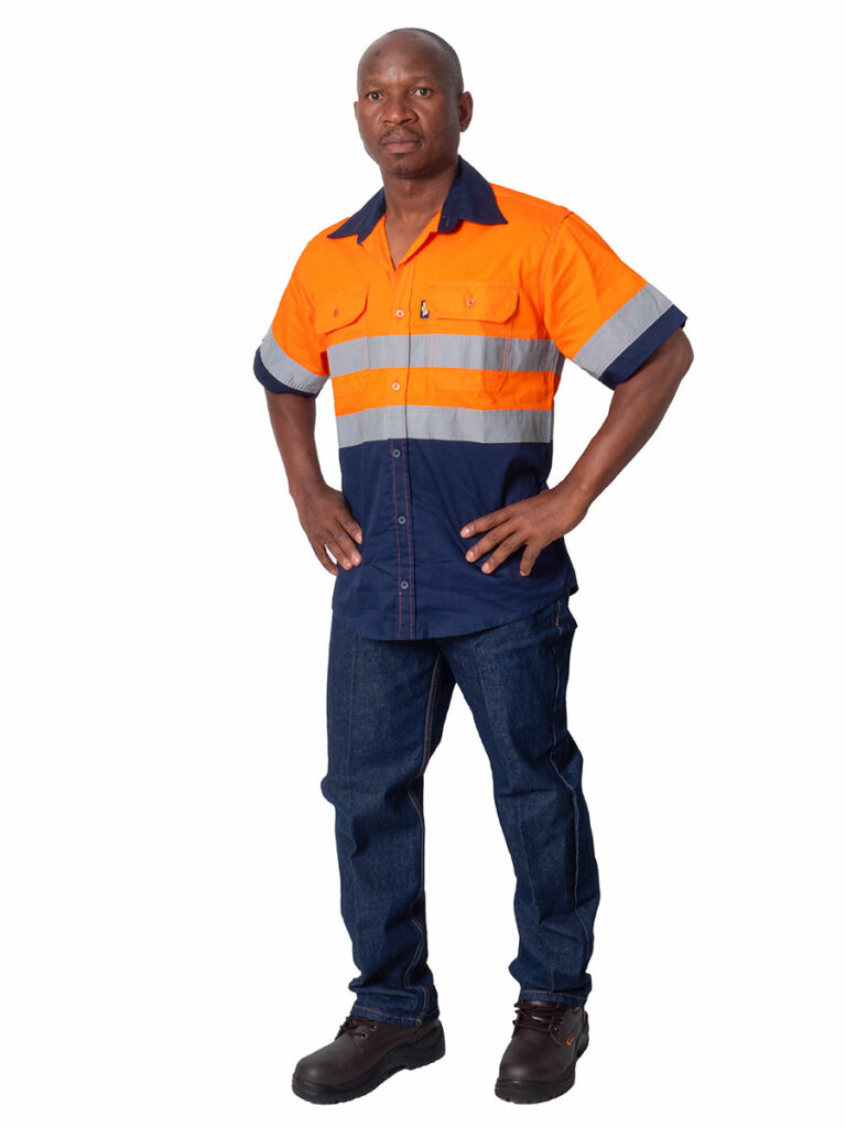 HI VIZ 100% COTTON VENTED WORKSHIRT - Vulcan Workwear